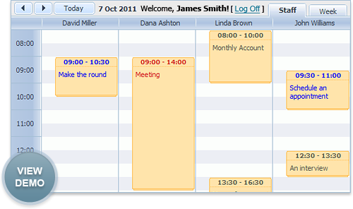 ASP.NET Scheduler | Booking Calendar ASP.NET Scheduler | Booking Calendar